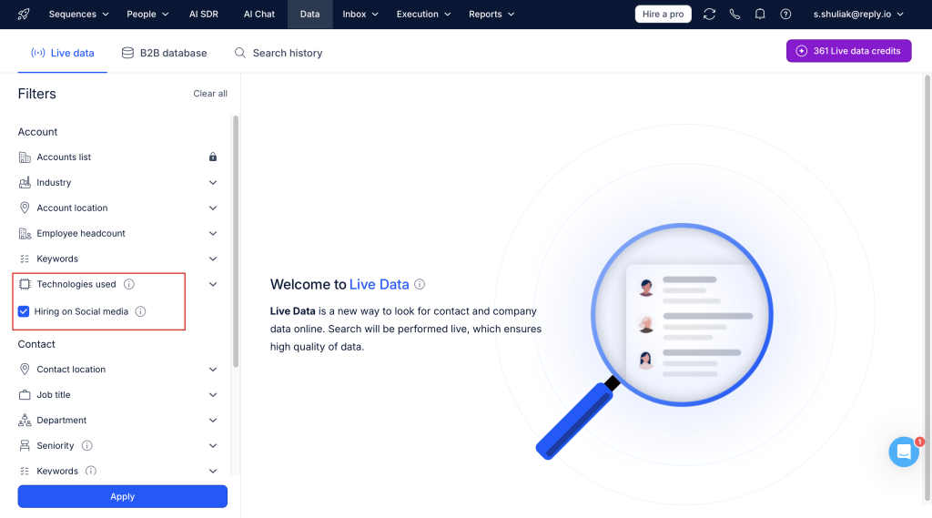 Never Miss a Lead with Live Data: 1 Billion Live & Updated B2B Contacts!