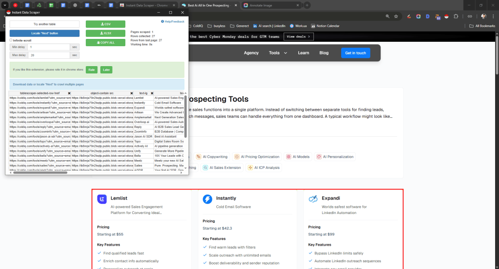 How to Use Instant Data Scraper for Cold Outreach Lists